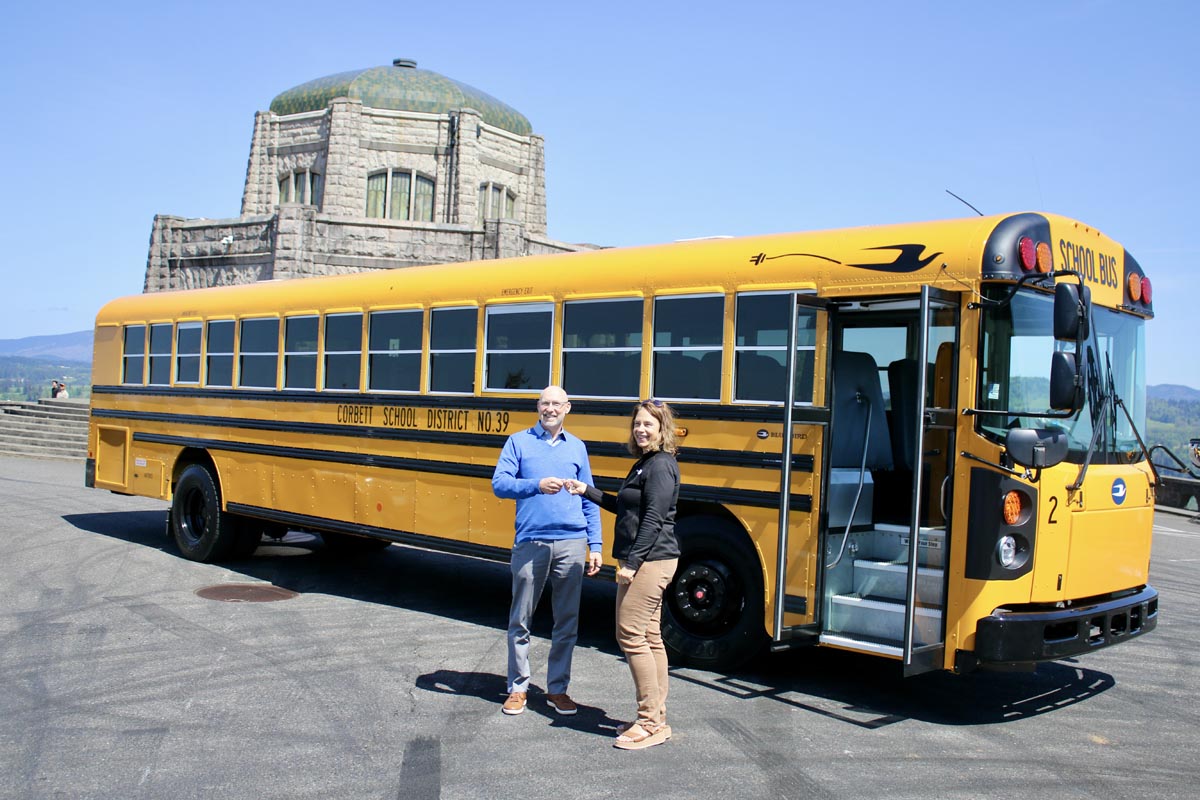 Corbett debuts first electric school bus with scenic photo shoot ...
